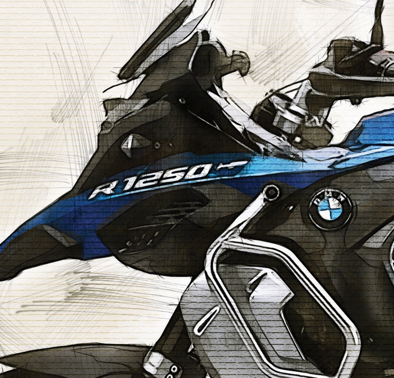 BMW R 1250 GS Adventure 2020 Black Rim Art Sketch Poster - Etsy