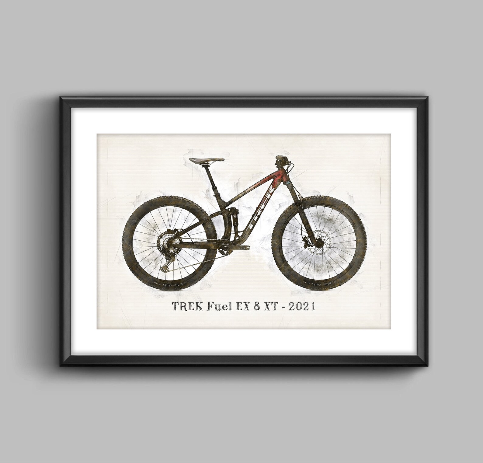 Trek Fuel EX 8 XT (2021) – Cycling Print - Art Sketch Poster [no Frame ...