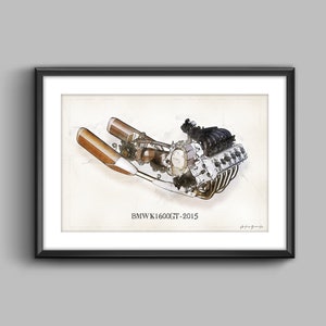 BMW K1600GT Engine - 2015, Art Sketch Poster [no Frame] - Etsy