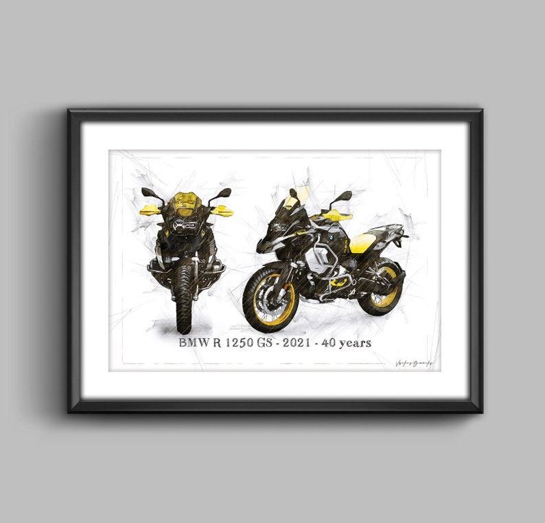 BMW R 1250 GS 40th Anniversary 2021 Art Sketch Poster no - Etsy