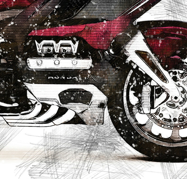HONDA Goldwing Touring 2020 art sketch poster no frame | Etsy