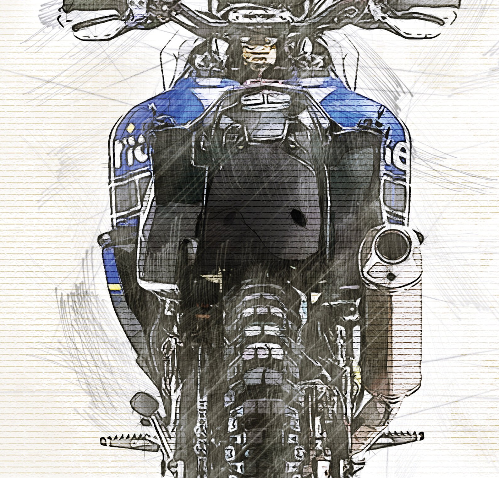 Yamaha Rally Raid Tenere 700 [3 Sides] , Art Sketch Poster [no Frame ...