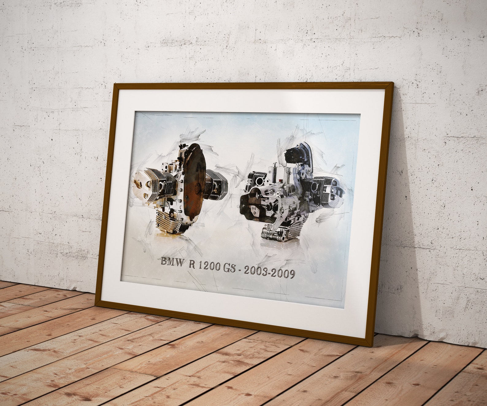 BMW R 1200 GS Boxer Engine 2003-2009, Art Sketch Poster no Frame - Etsy
