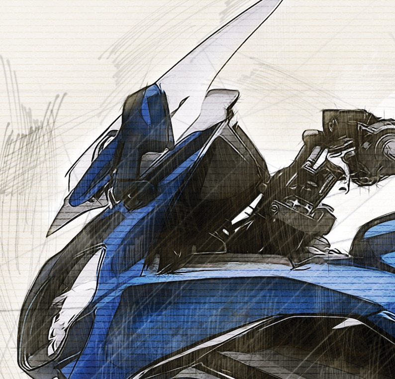Yamaha FJR 1300 ES - 2018, Art Sketch Poster [no Frame] - Etsy