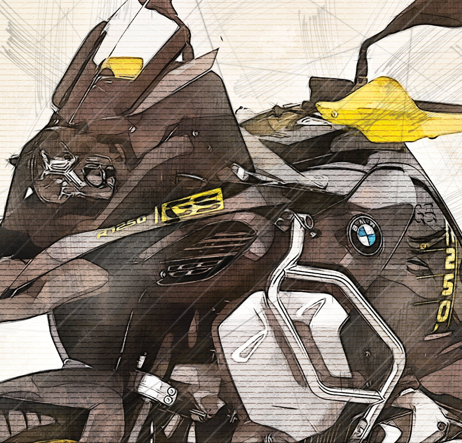 BMW R 1250 GS - 2021, Art Sketch Poster [no Frame] - Etsy