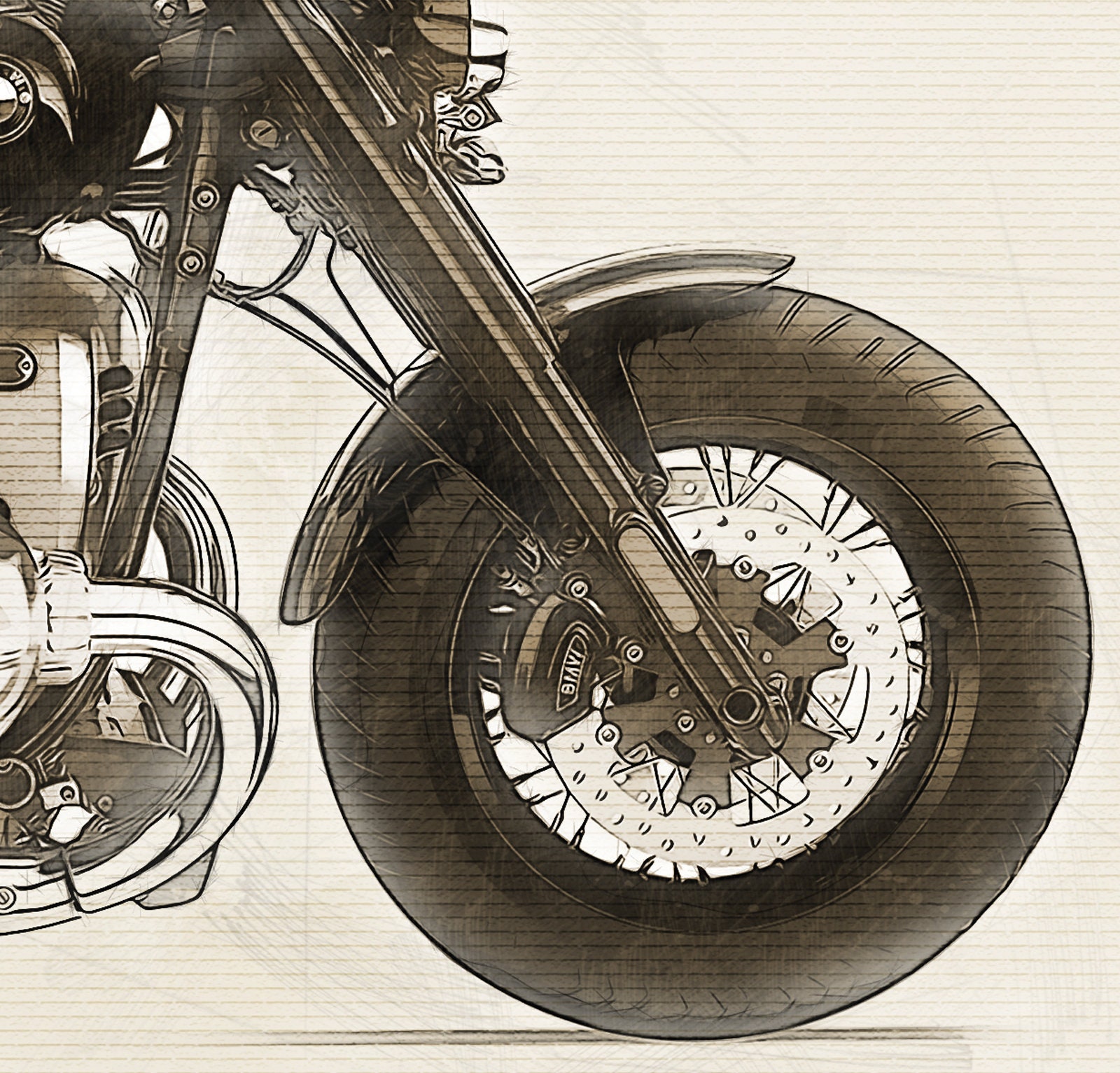 BMW R18 Classic 2021 art sketch poster no frame | Etsy