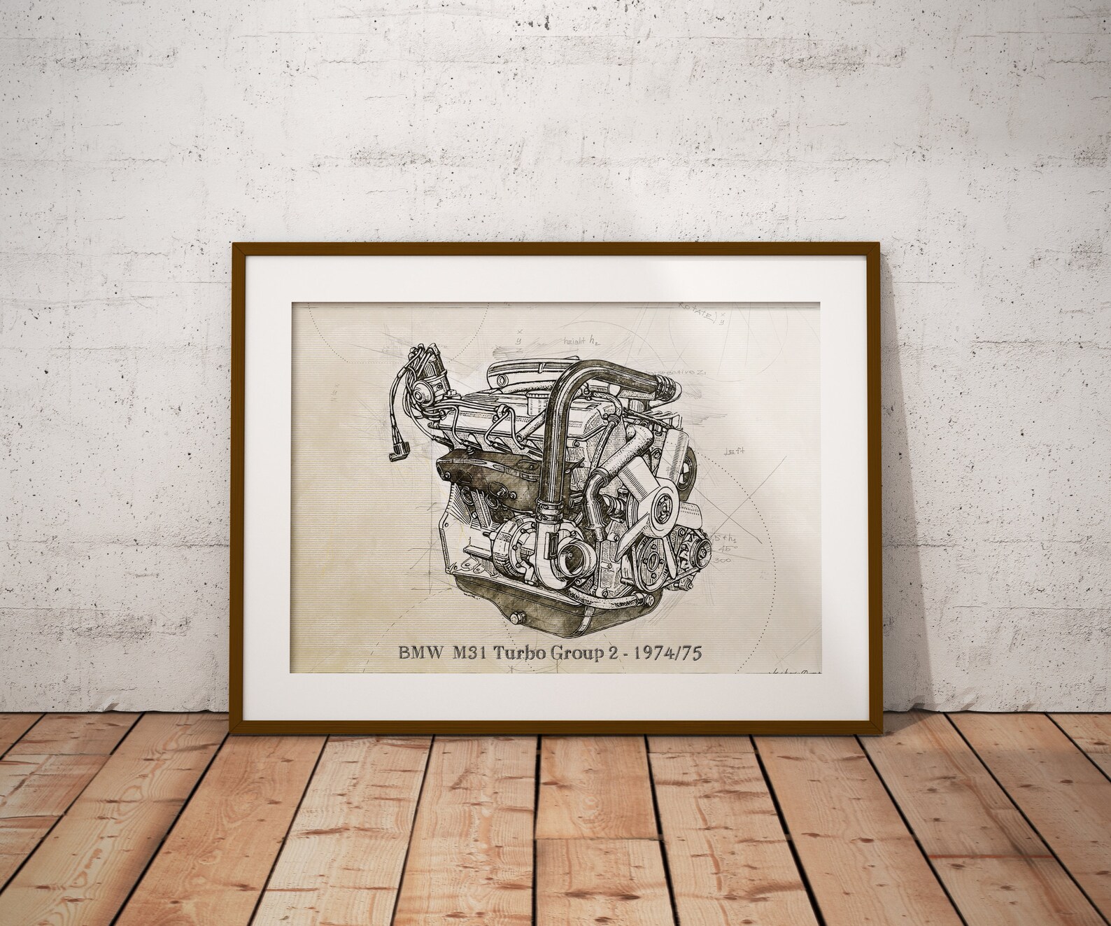 BMW 2002 Turbo Group 2 Engine BMW M31 1974-1975 Art - Etsy