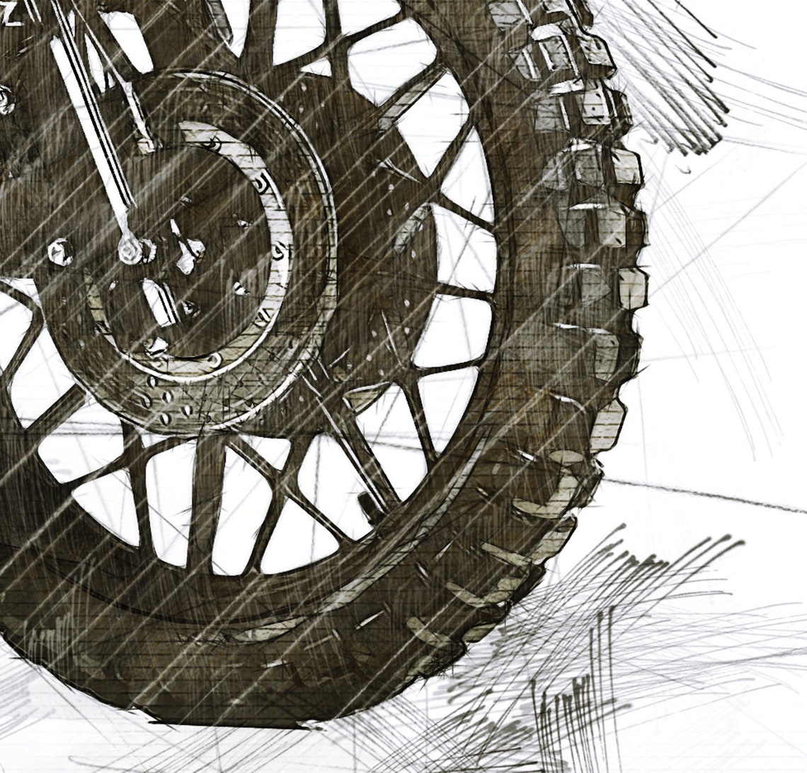 BMW R100 Art Sketch Poster no Frame - Etsy