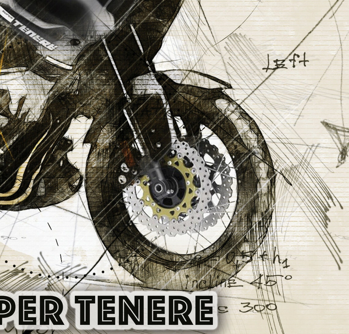 Yamaha Super Tenere, Art Sketch Poster [no Frame] - Etsy