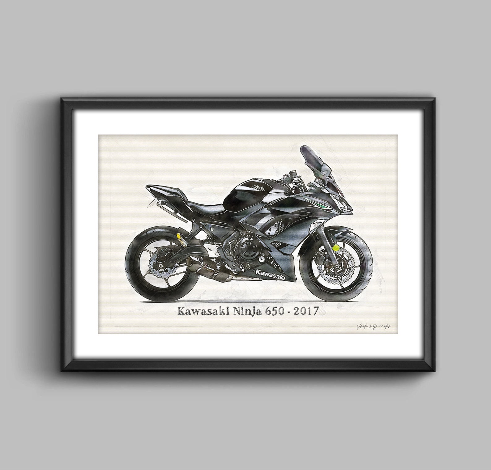 Kawasaki Ninja 650 2017 Art Sketch Poster no Frame - Etsy