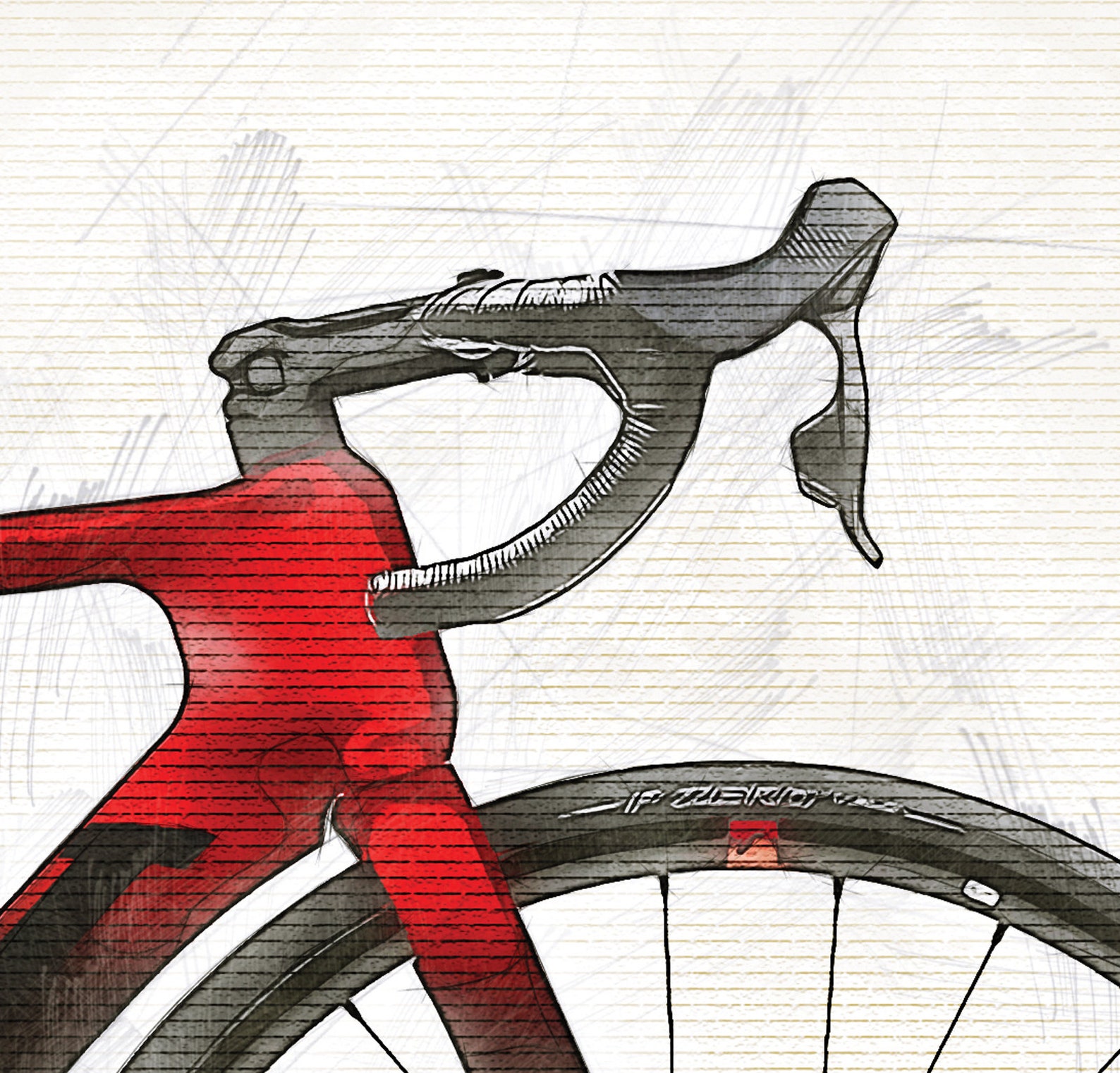 3T STRADA RIVAL AXS 2X12 – Cycling Print - Art Sketch Poster [no Frame ...
