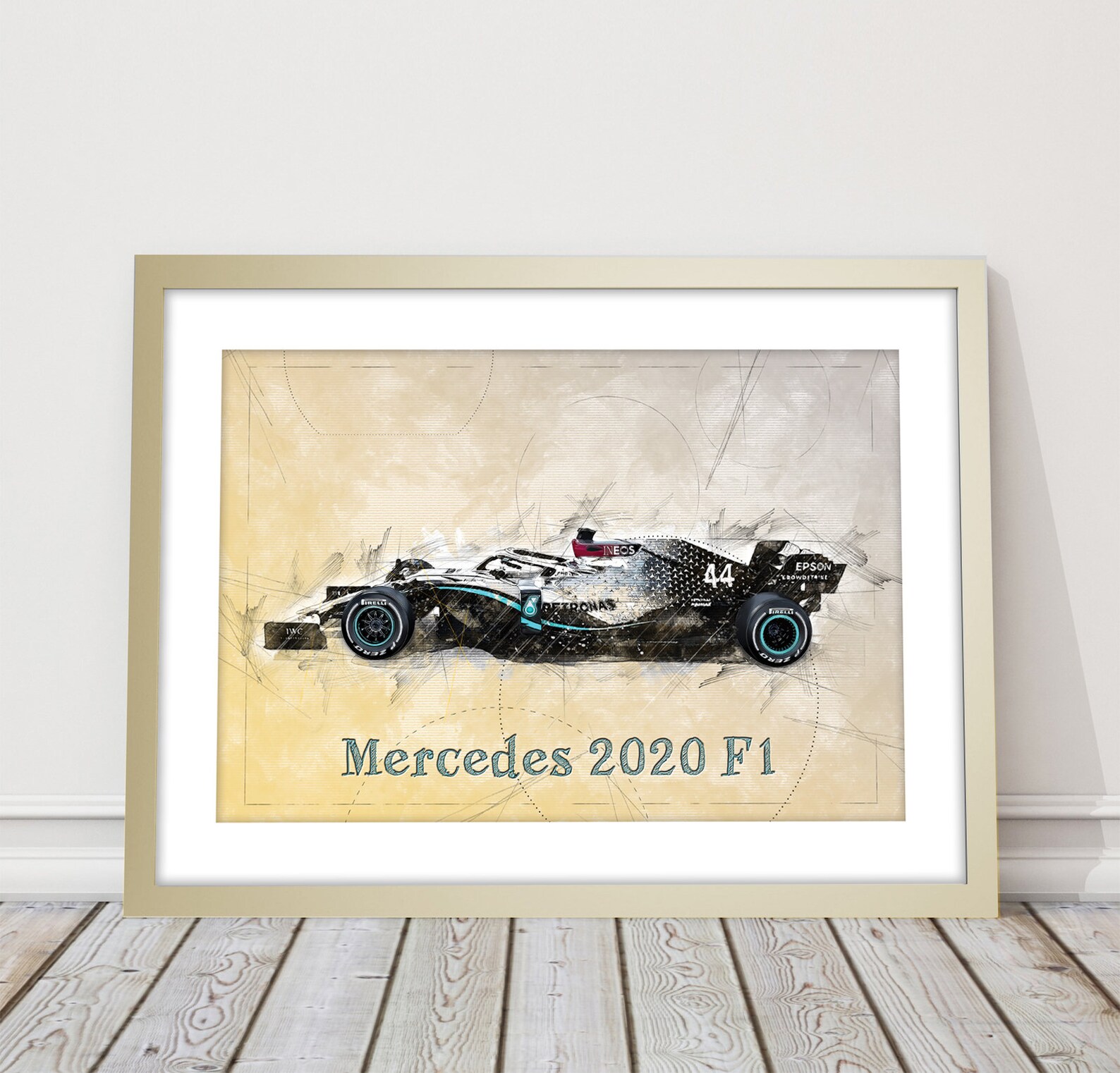 Mercedes F1 Car 2020 Art Sketch Poster no Frame | Etsy