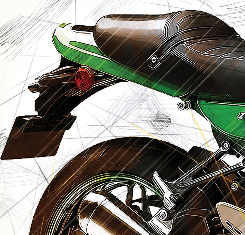 Kawasaki Z900RS CAFE 2020 Art Sketch Poster no Frame - Etsy