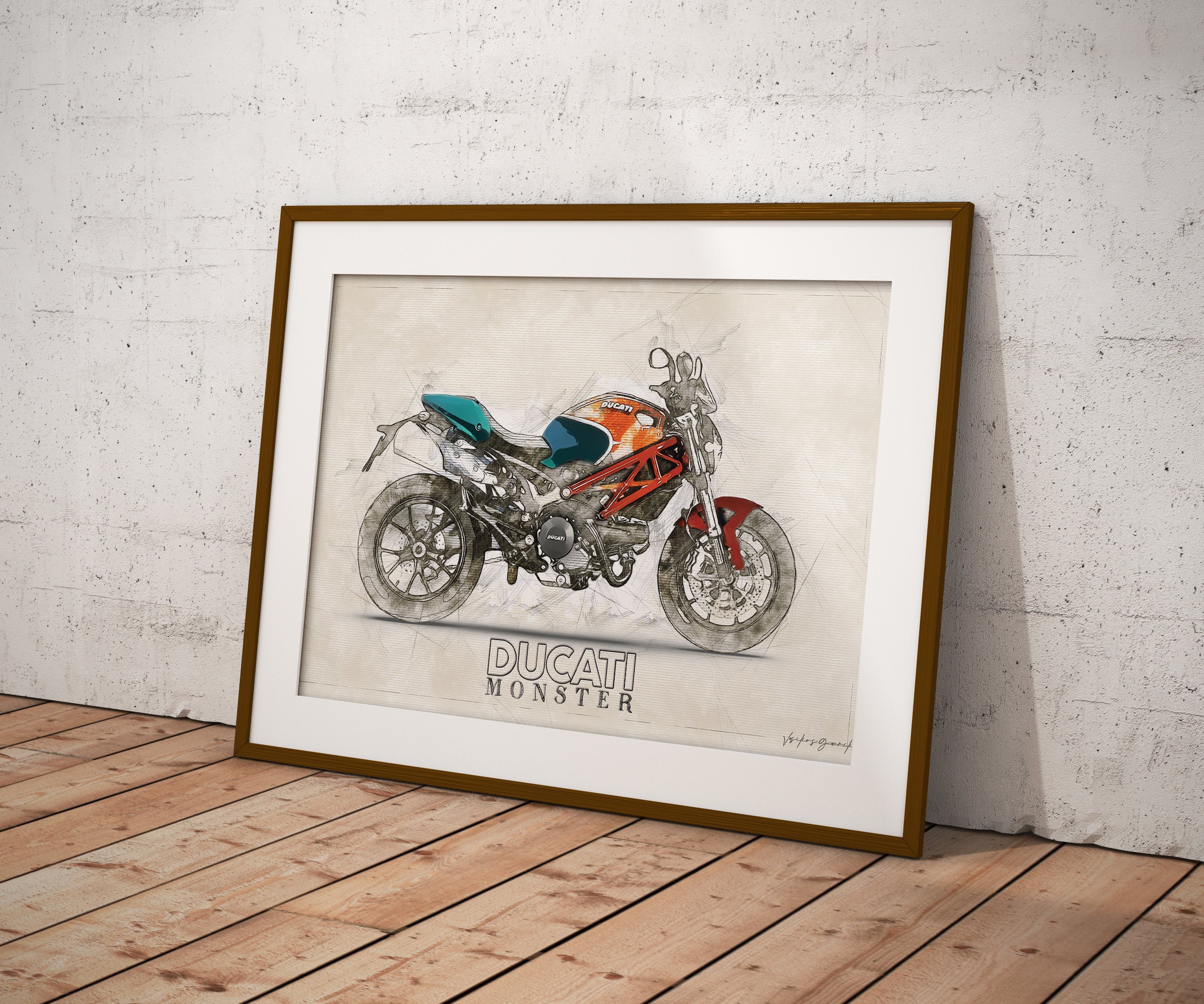 Ducati Monster 796 Art (with Logo or Without), Sketch Poster [no Frame ...