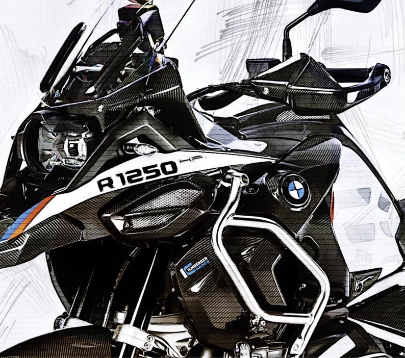 BMW R 1250 GS Adventure - 2019, Art Sketch Poster [DIGITAL] - Etsy