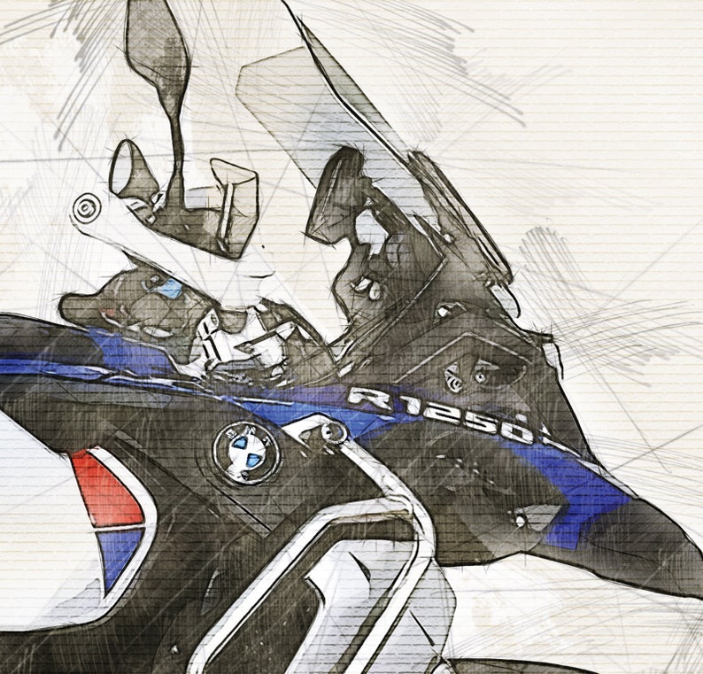BMW R 1250 GS Adventure Art Sketch Poster no Frame - Etsy