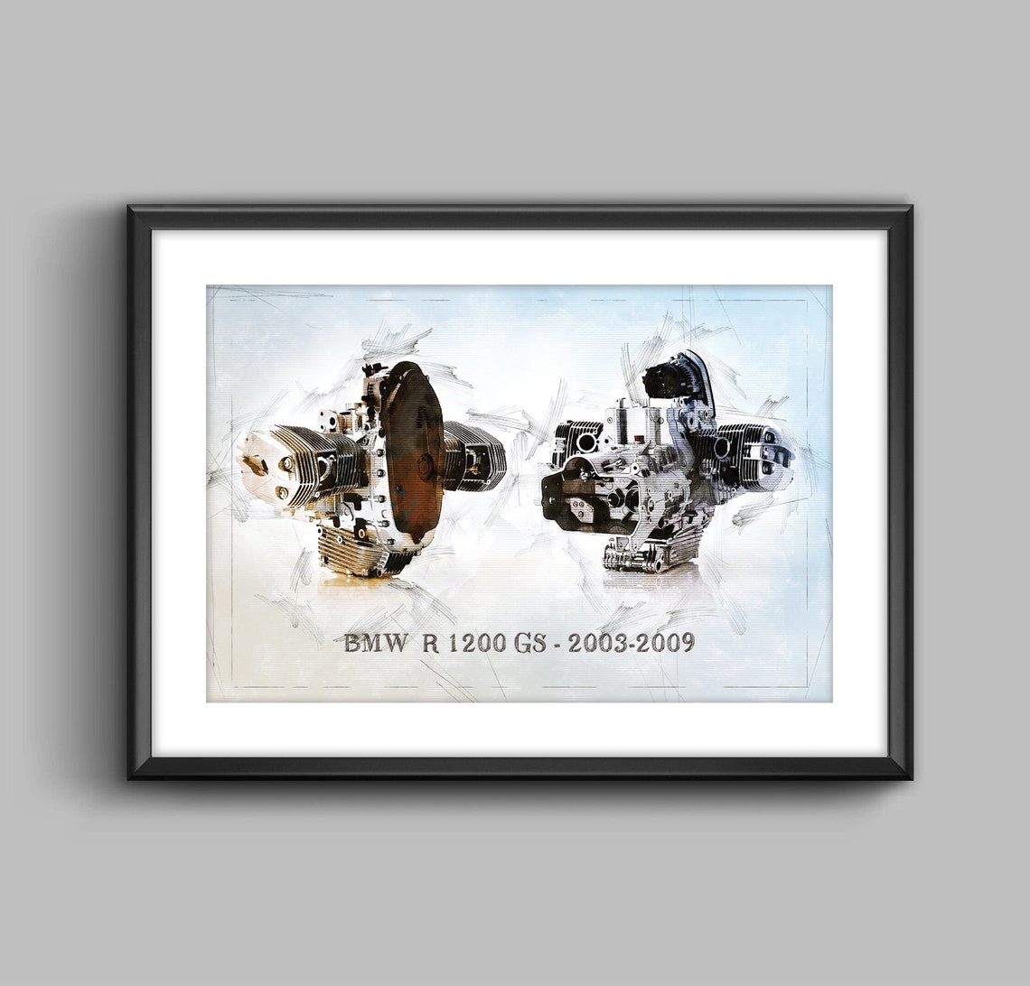BMW R 1200 GS - Boxer Engine 2003-2009, Art Sketch Poster [no Frame] - Etsy