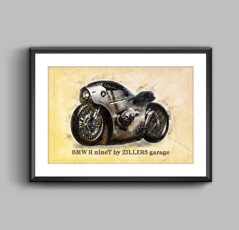 BMW R Ninet by ZILLERS Garage Art Sketch Poster no Frame - Etsy