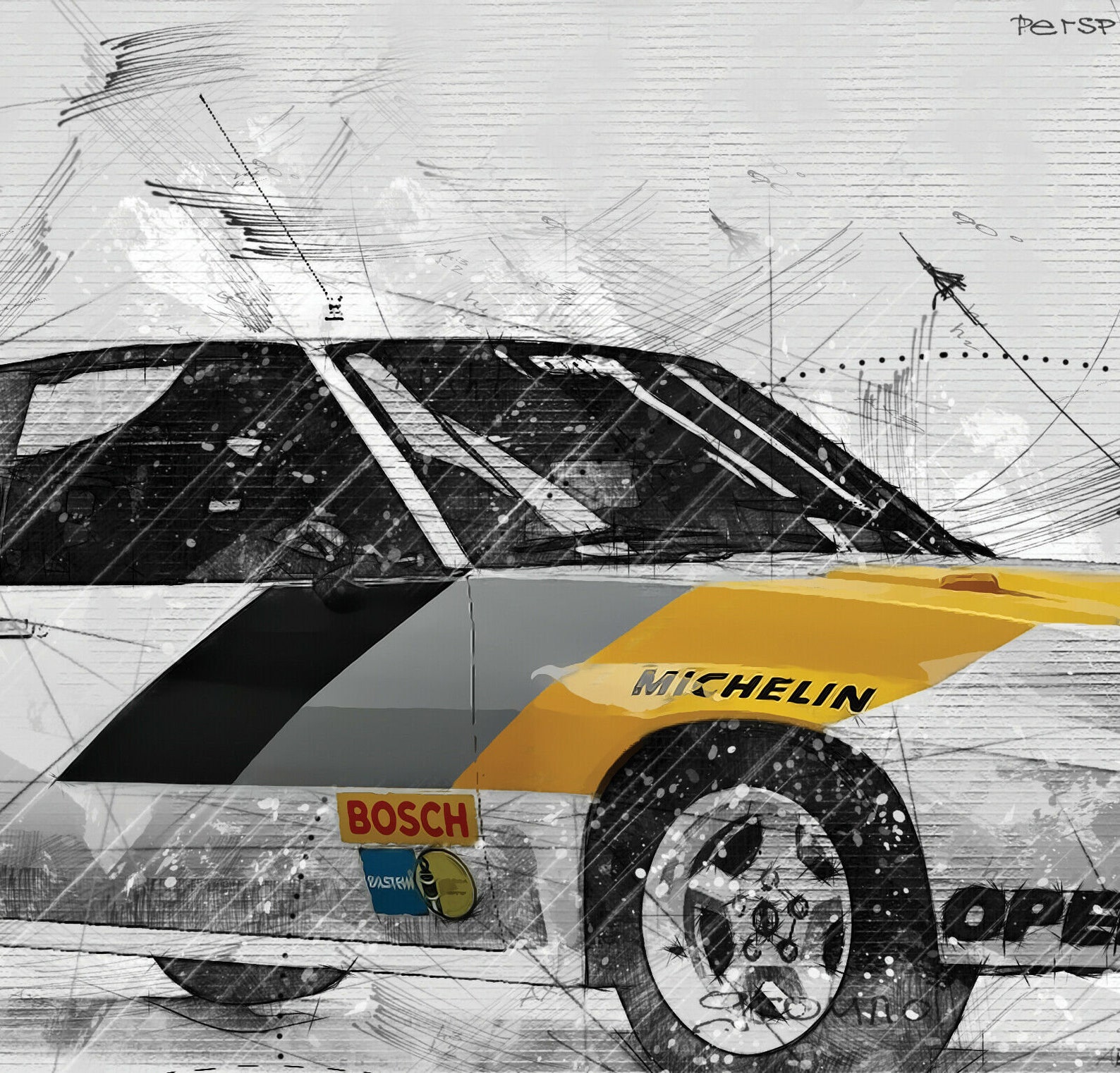 Opel Manta 400 RWD 1984 Art Sketch Poster no Frame | Etsy