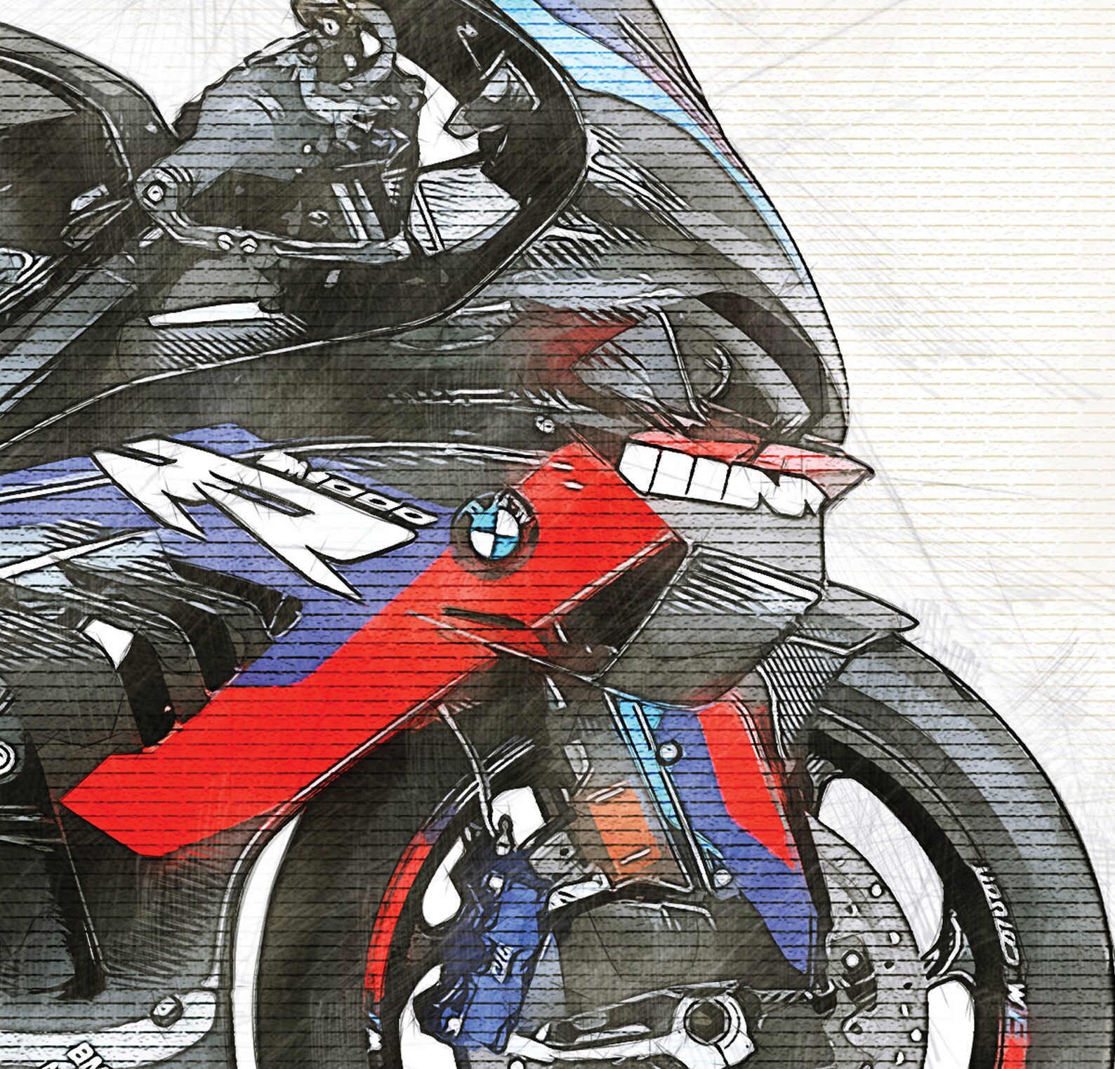 BMW M 1000 RR (2023) - 2 Sketches - , Art Sketch Posters [no Frame] - Etsy