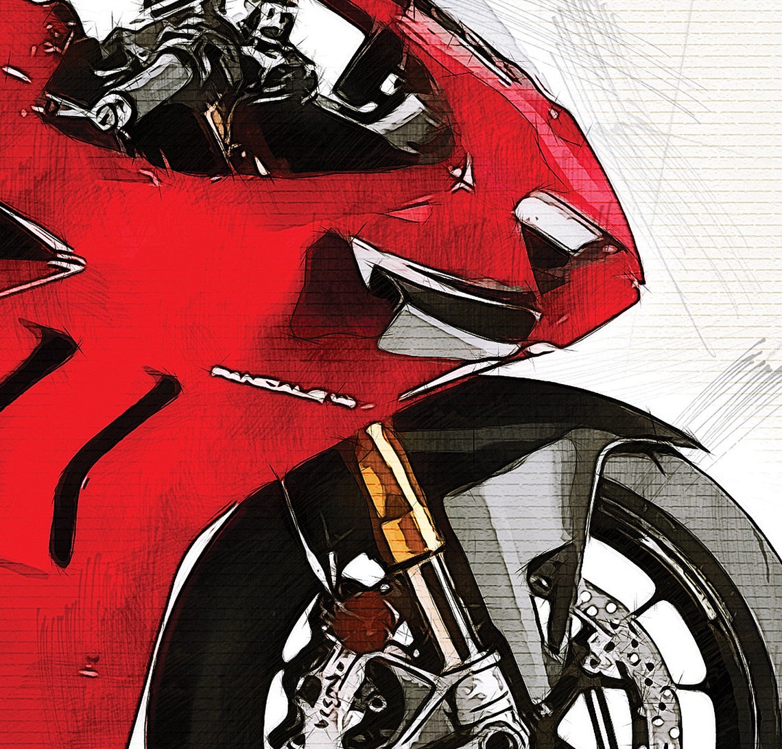 Ducati Panigale V4 S 2020 art sketch poster no frame | Etsy