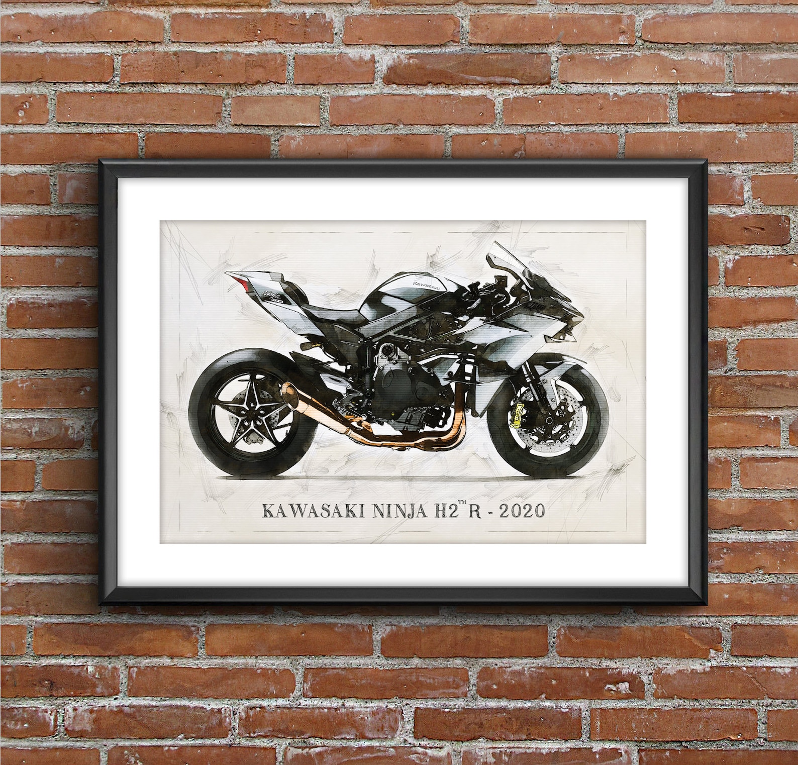 Kawasaki Ninja H2™R 2020 Art Sketch Poster no Frame - Etsy
