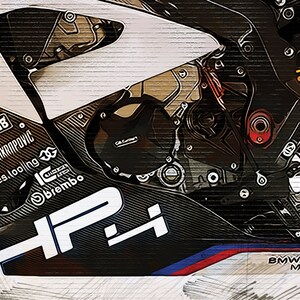BMW HP4 Race - 2020, Art Sketch Poster [no Frame] - Etsy