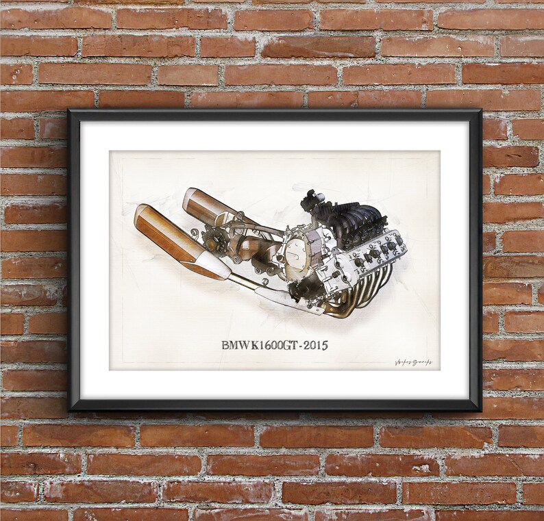BMW K1600GT Engine - 2015, Art Sketch Poster [no Frame] - Etsy