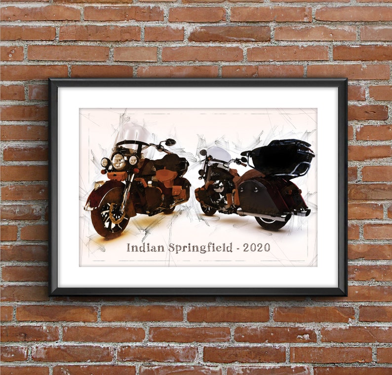 Indian Springfield Front/rear 2020 Art Sketch Poster no | Etsy