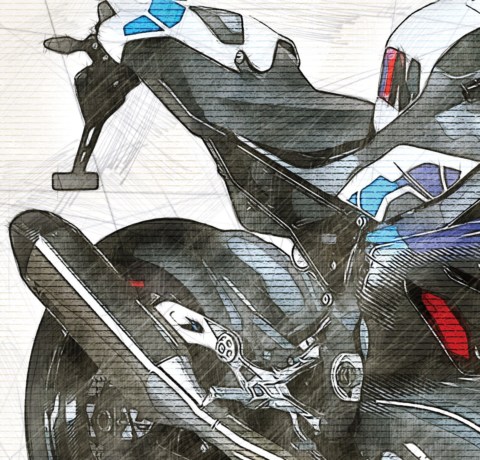 BMW M 1000 RR (2023) - 2 Sketches - , Art Sketch Posters [no Frame] - Etsy