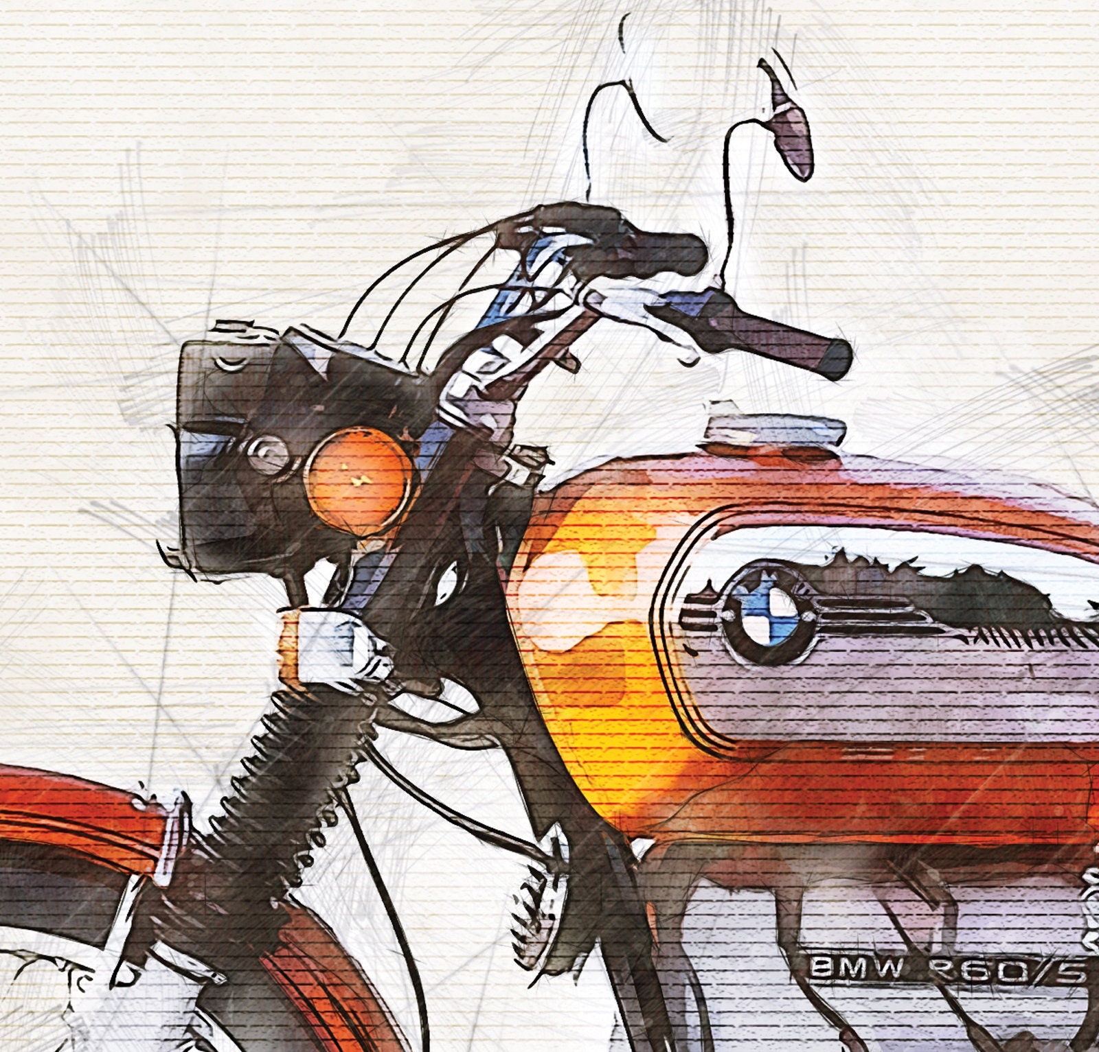 BMW R 60/5 - 1973, Art Sketch Poster [no Frame] - Etsy