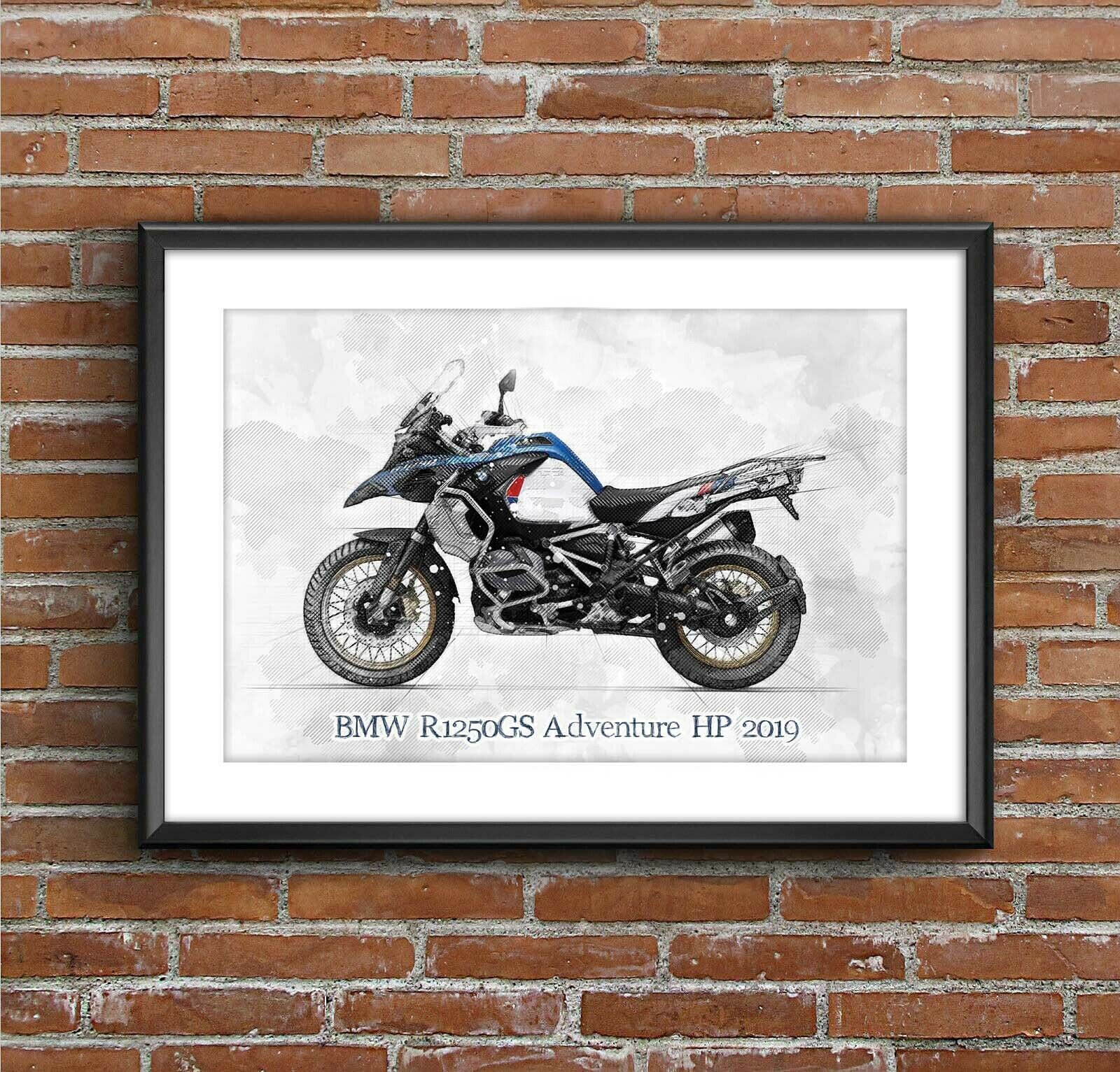 BMW R 1250 GS Adventure HP 2019, Art Sketch Poster [no Frame] - Etsy