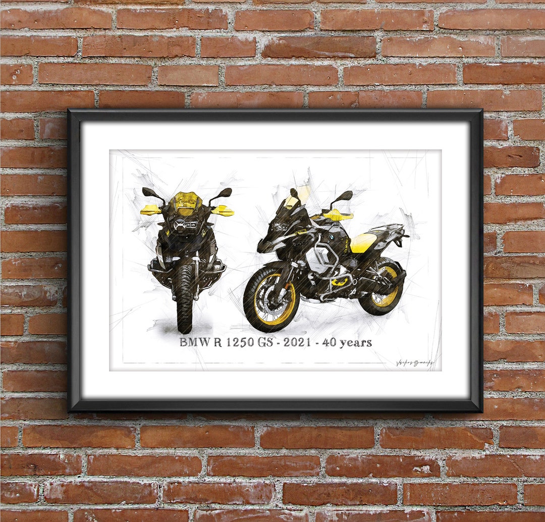 BMW R 1250 GS 40th Anniversary - 2021, Art Sketch Poster [no Frame] - Etsy