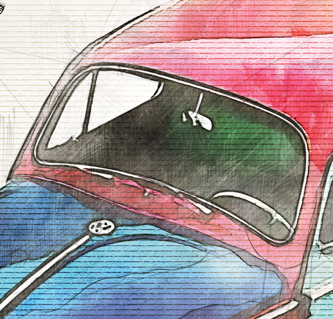 Volkswagen Beetle Art Sketch Poster no Frame - Etsy