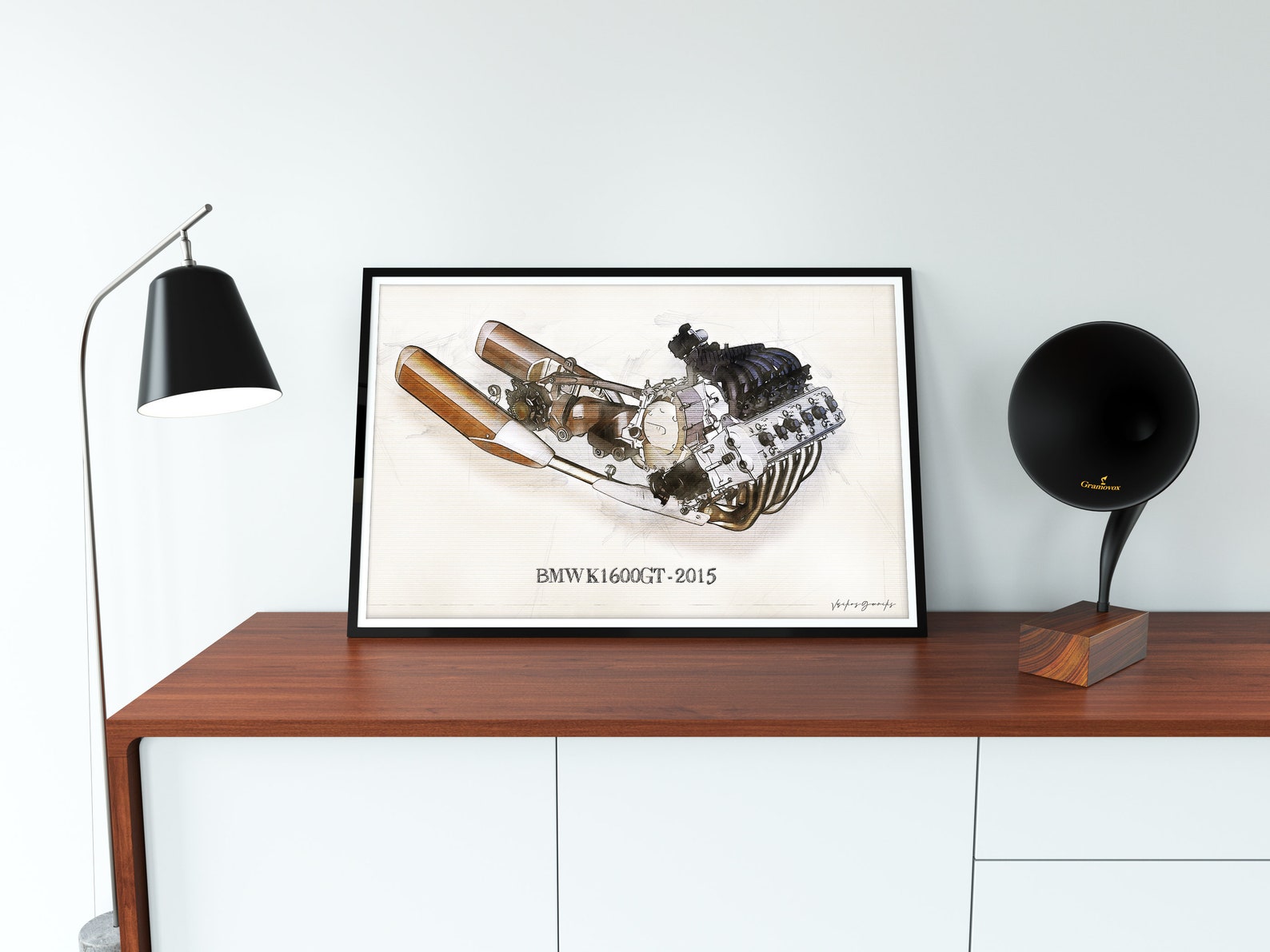 BMW K1600GT Engine 2015 Art Sketch Poster no Frame | Etsy