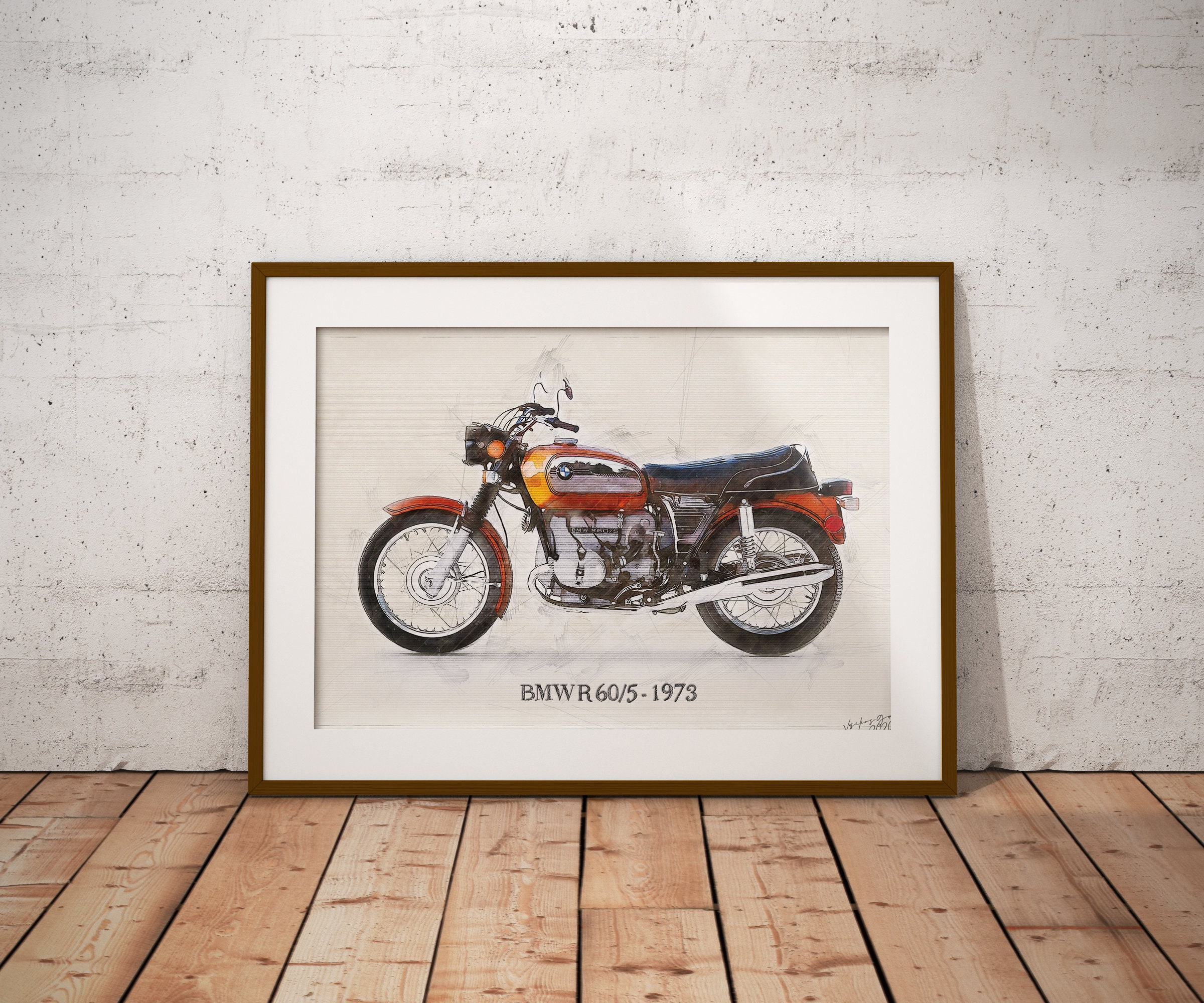 BMW R 60/5 - 1973, Art Sketch Poster [no Frame] - Etsy