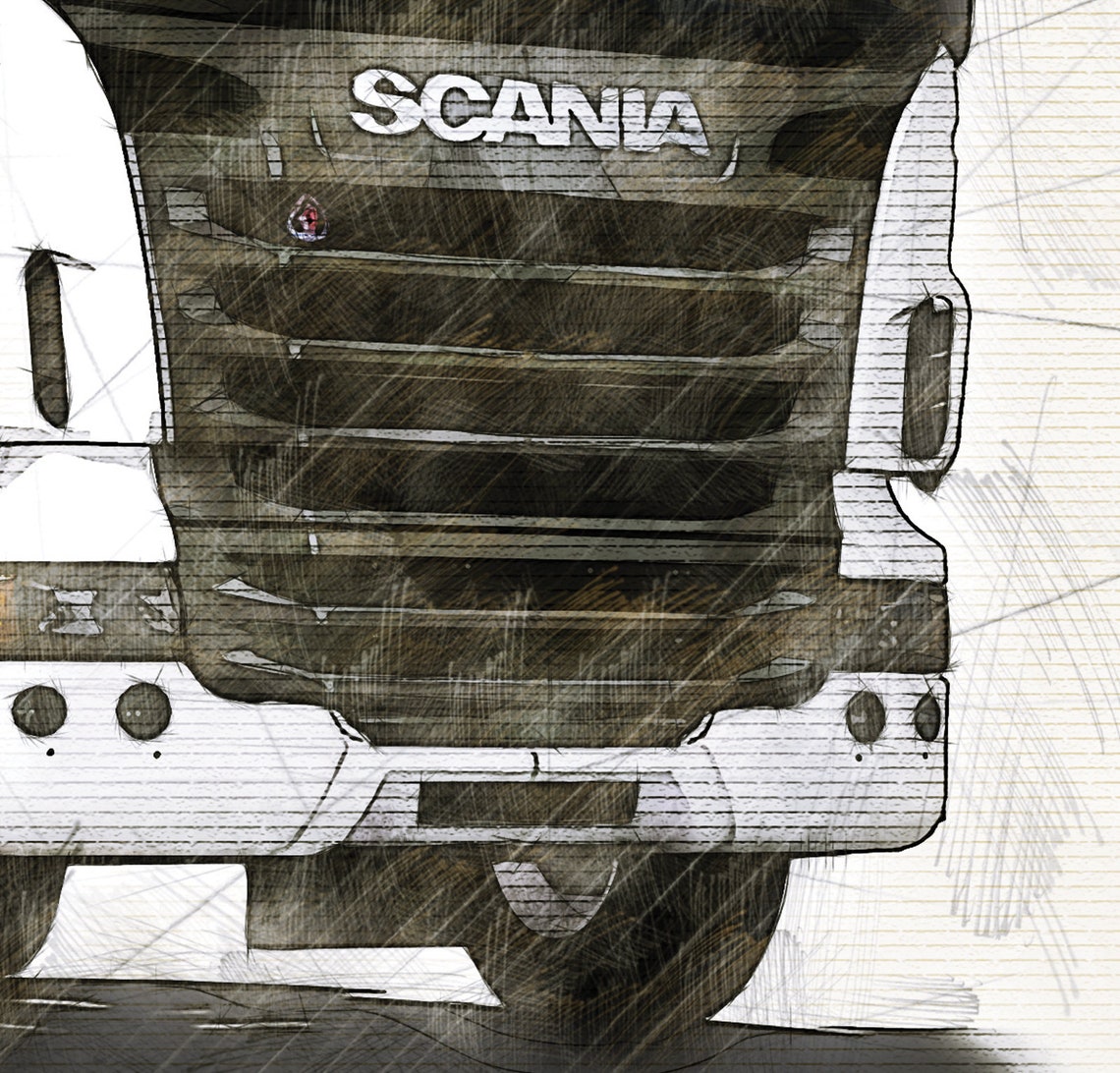 Scania Truck 2020 art sketch poster no frame | Etsy
