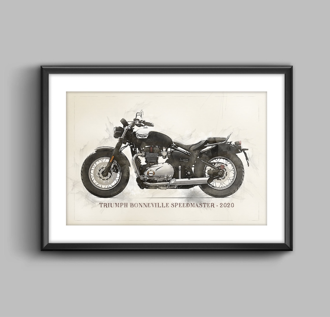 Triumph Bonneville Speedmaster 2020 Art Sketch Poster no | Etsy