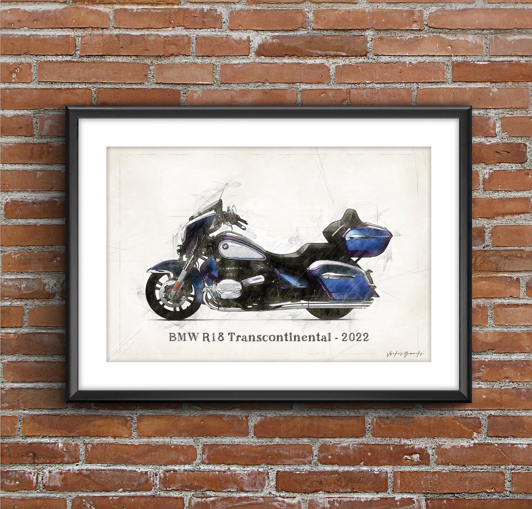BMW R18 TRANSCONTINENTAL - 2022 (all Colors), Art Sketch Poster [no ...