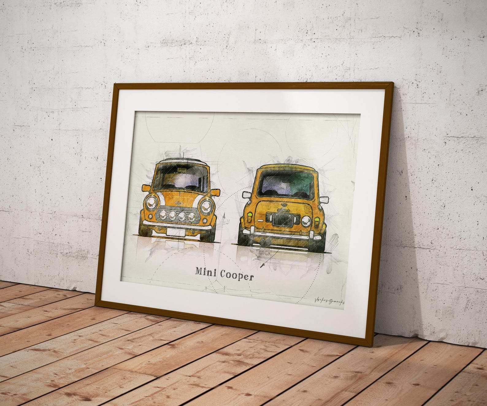 Mini Cooper, (many Colours) Art Sketch Poster [no Frame] - Etsy