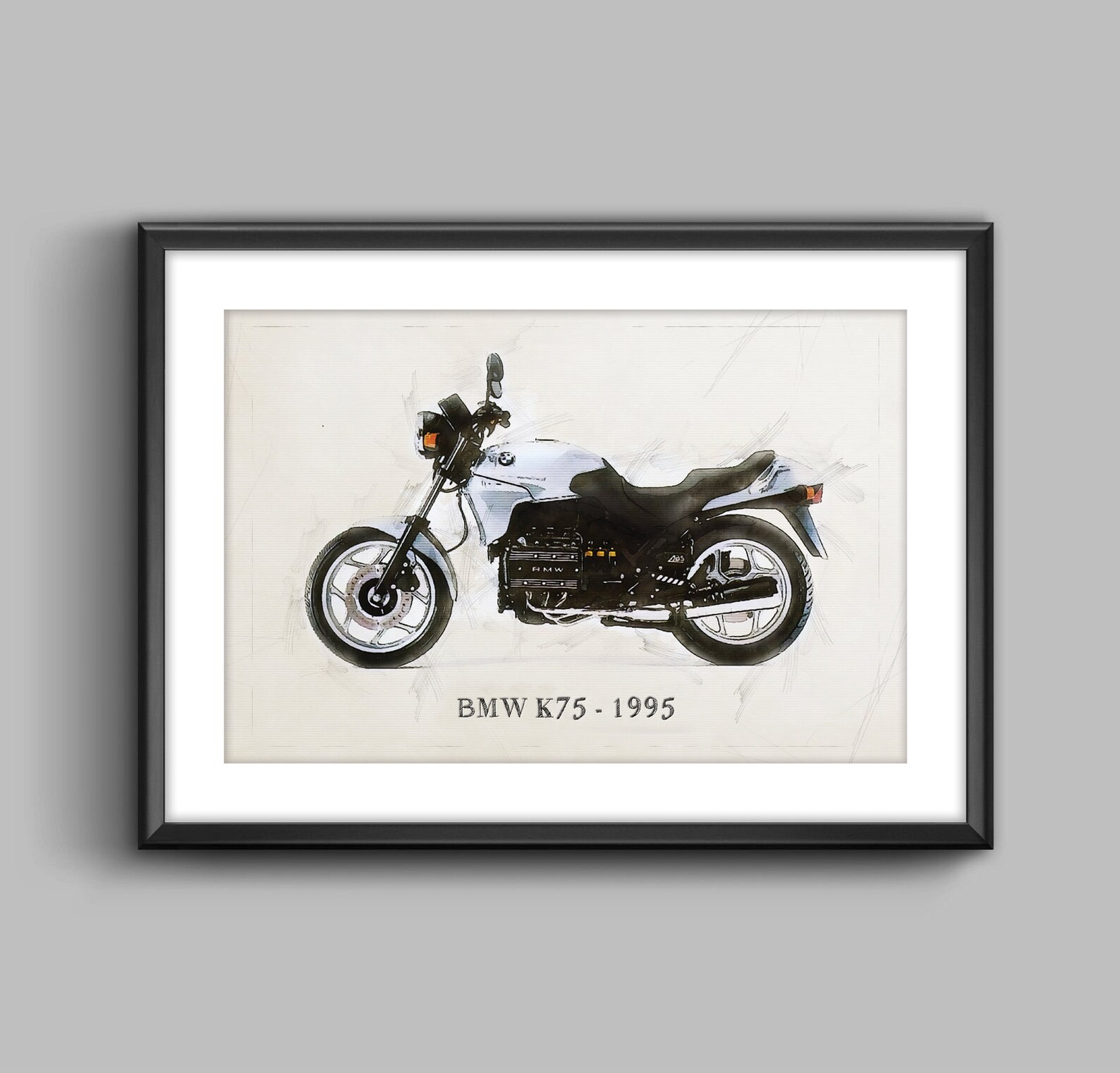 BMW K75 (1995), Art Sketch Poster [no Frame] - Etsy