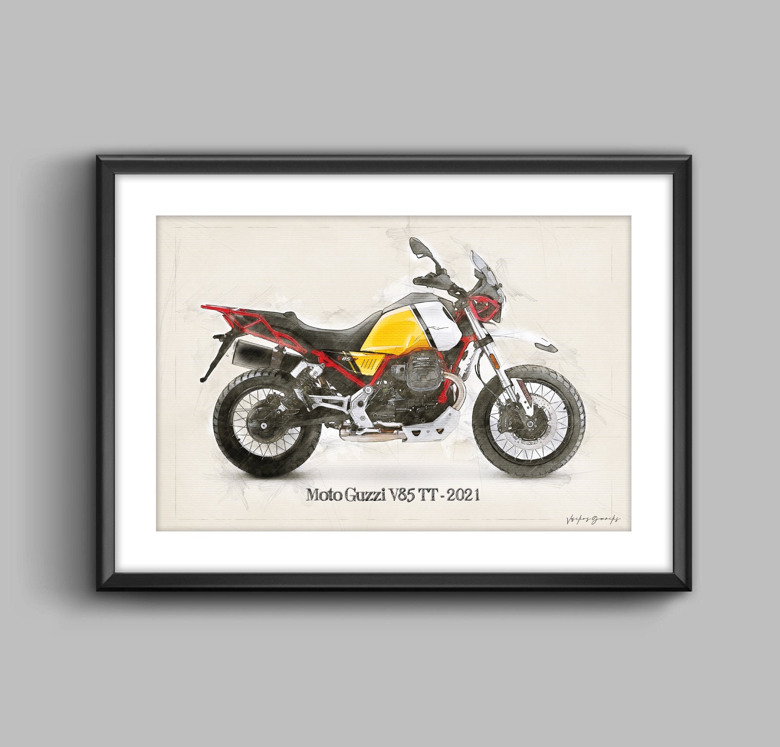 Moto Guzzi V85TT - 2021, Art Sketch Poster [no Frame] - Etsy