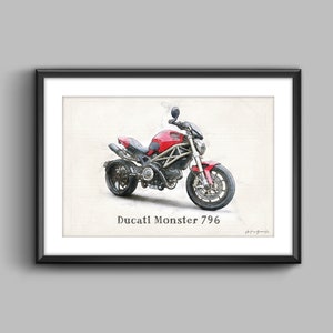 Ducati Monster 796, Art Sketch Poster [no Frame] - Etsy
