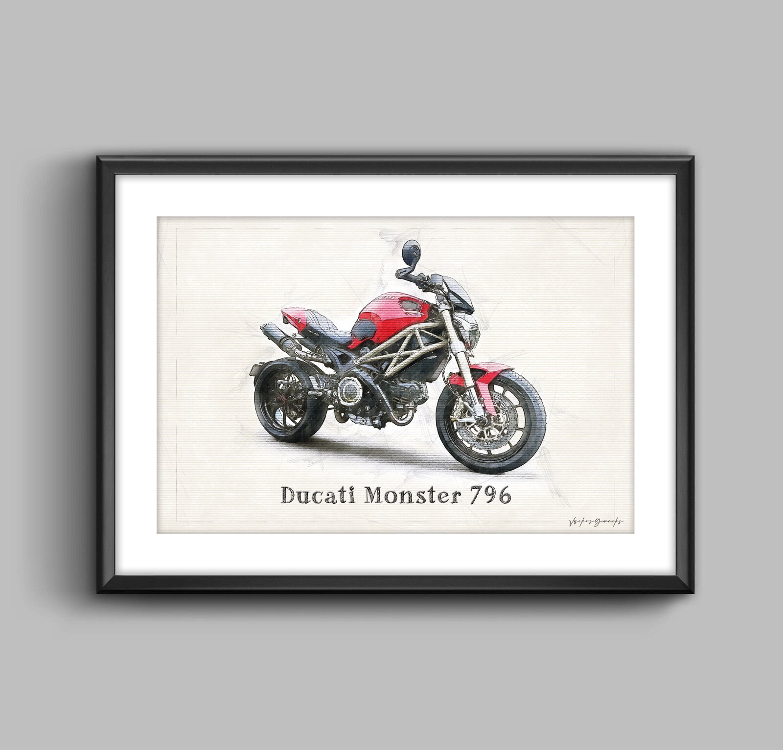 Ducati Monster 796, Art Sketch Poster [no Frame] - Etsy