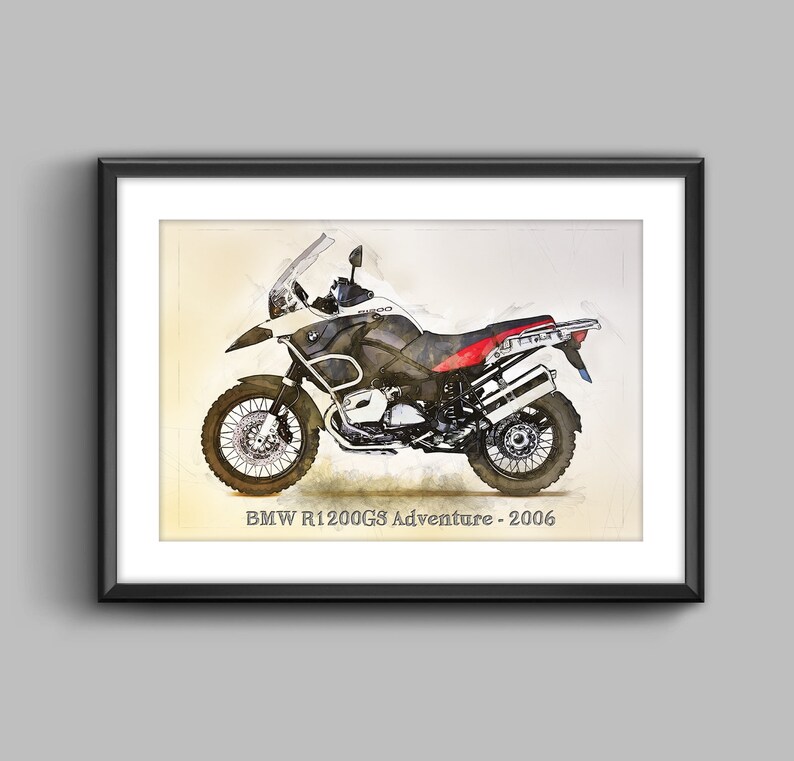 BMW R1200GS Adventure - 2006, Art Sketch Poster [no Frame] - Etsy