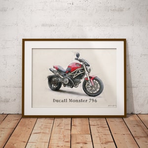 Ducati Monster 796, Art Sketch Poster [no Frame] - Etsy