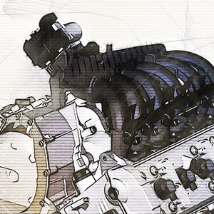 BMW K1600GT Engine - 2015, Art Sketch Poster [no Frame] - Etsy