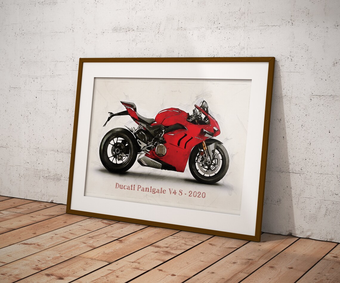 Ducati Panigale V4 S 2020 art sketch poster no frame | Etsy