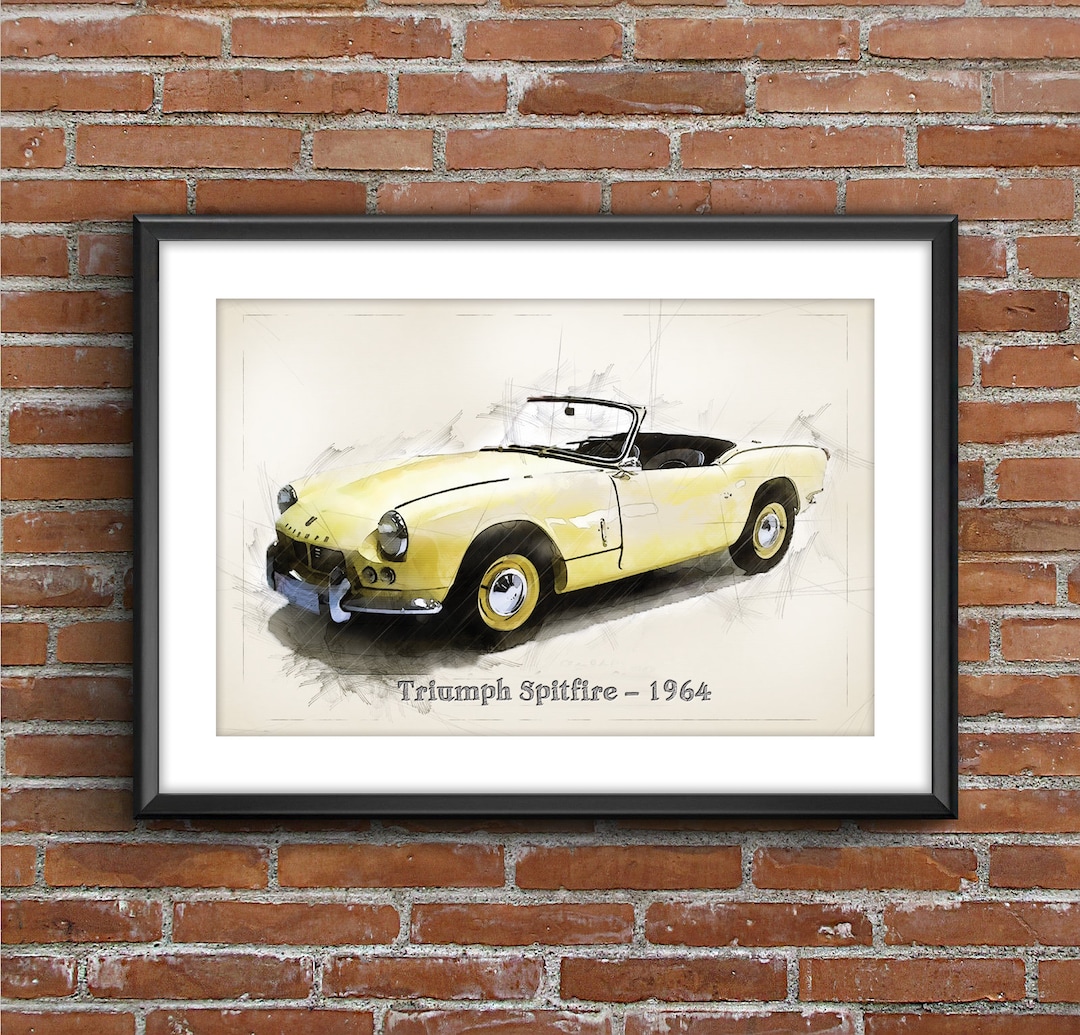 Triumph Spitfire - 1964, Art Sketch Poster [no Frame] - Etsy