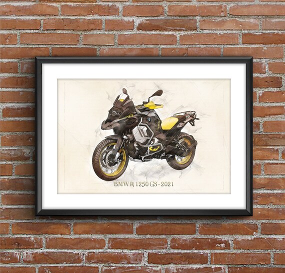 BMW R 1250 GS 2021 art sketch poster no frame | Etsy